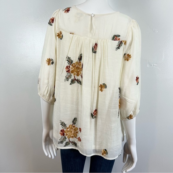 fig and flower | Tops | Anthropologie Fig And Flower 34 Sleeve Floral ...